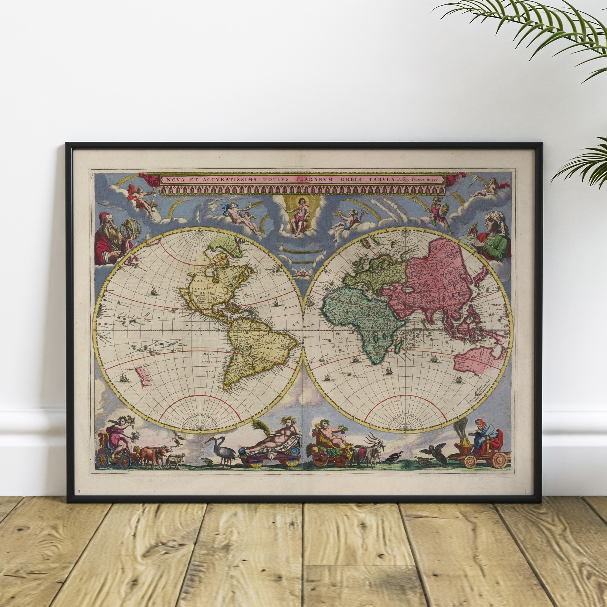 1665 Map of the World 17th Century Antique Map of the World - Etsy