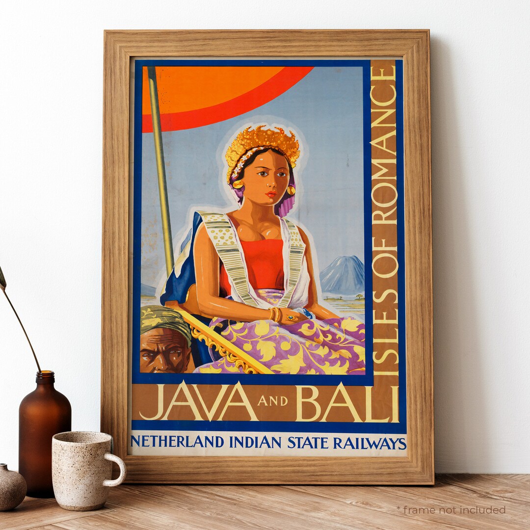 Java Bali Vintage Poster, Java Bali Retro Print, Vintage Indonesisches ...