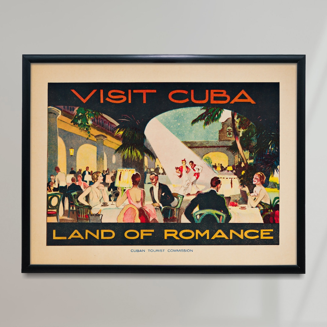 Cuba Vintage Poster, Cuba Retro Print, Vintage Cuban Travel Poster ...