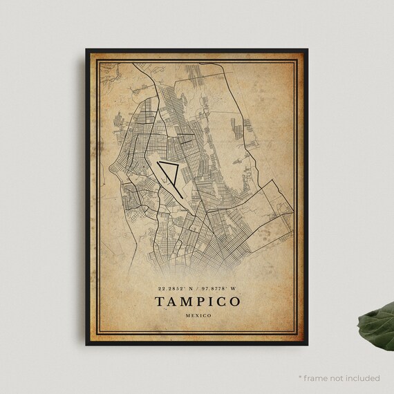 Tampico Vintage Map Print Tampico Retro Map Poster Antique | Etsy