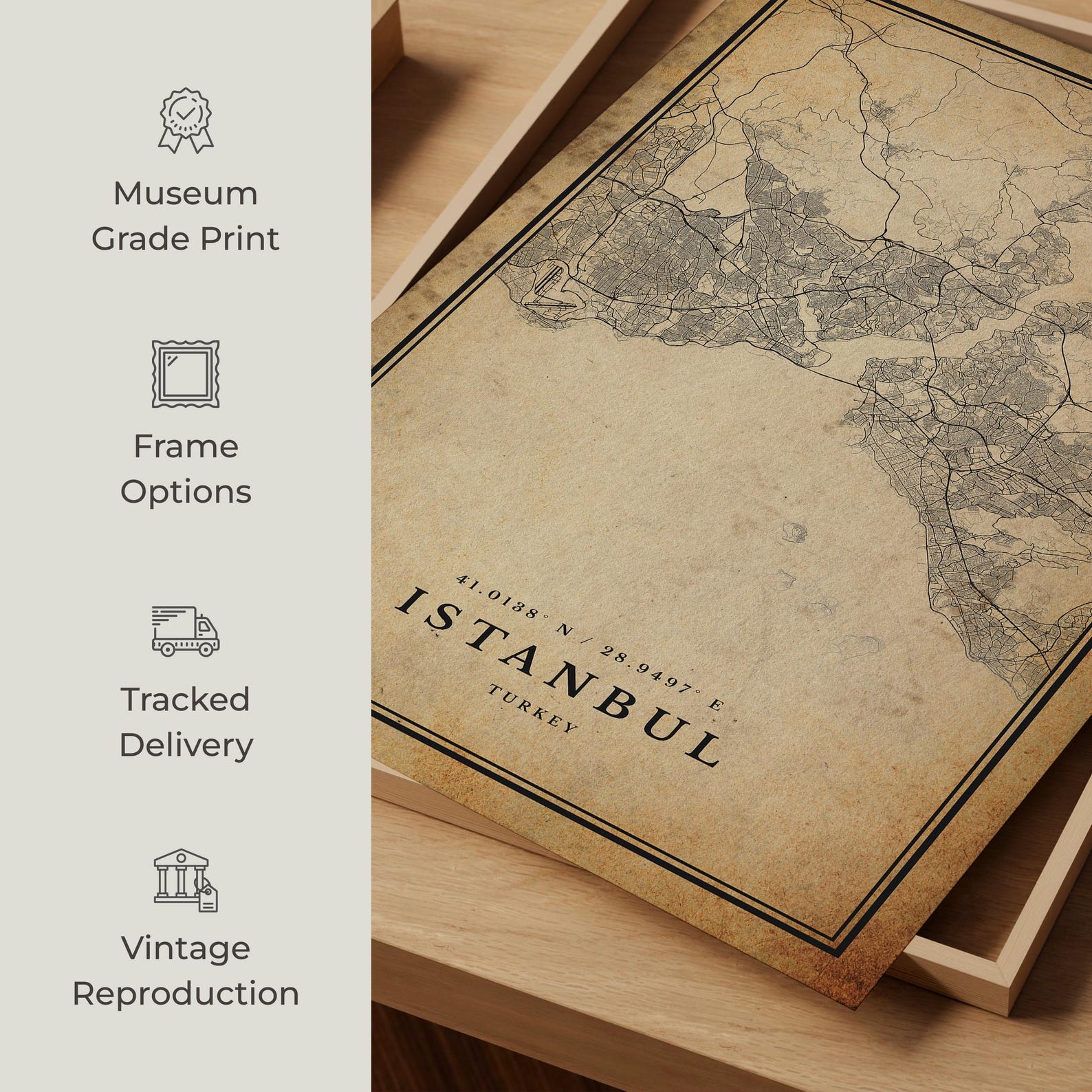 Shiraz Vintage Map Print, Shiraz Retro Map Poster, Antique Style Map ...
