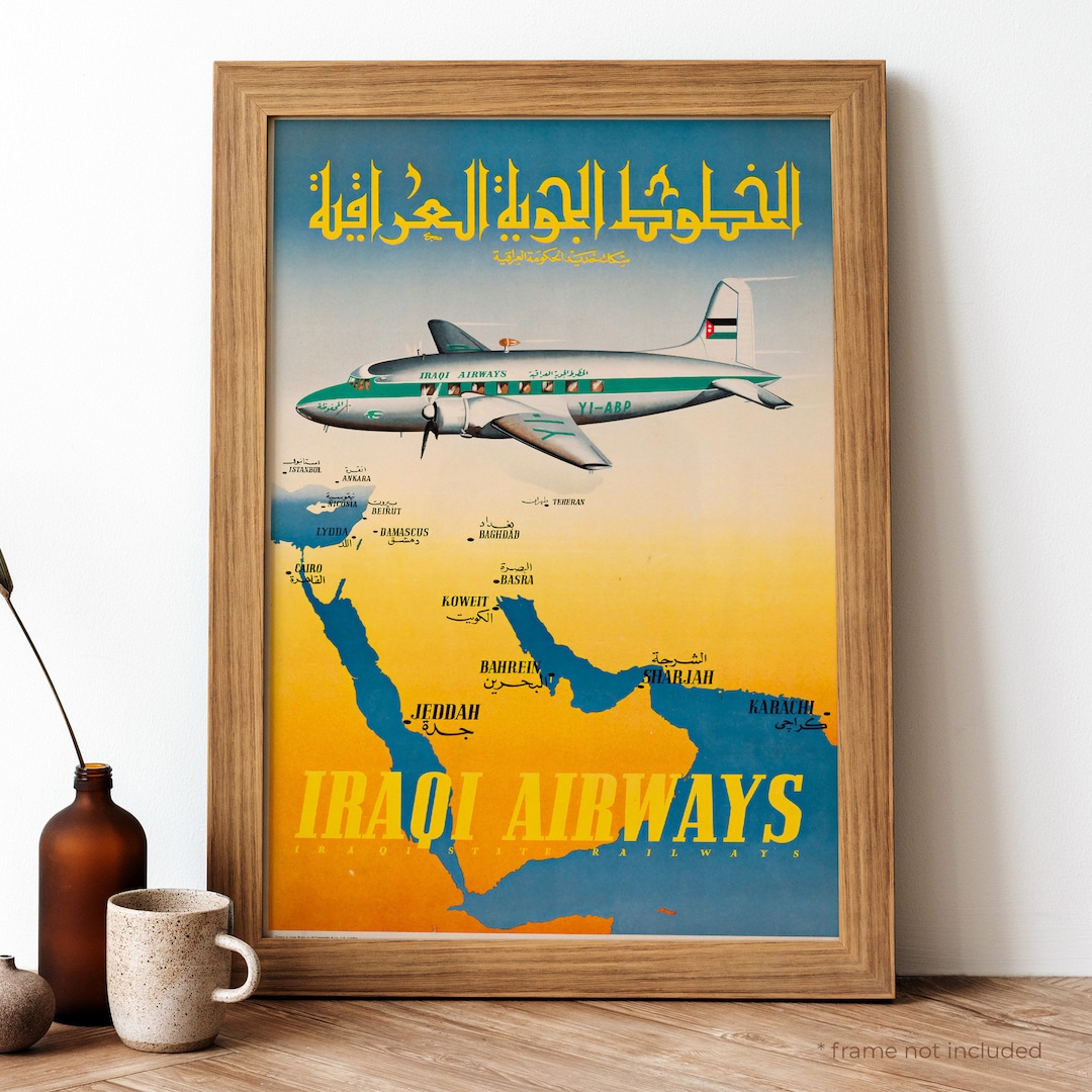 Iraq Vintage Poster, Iraq Retro Print, Vintage Iraqi Travel Poster ...