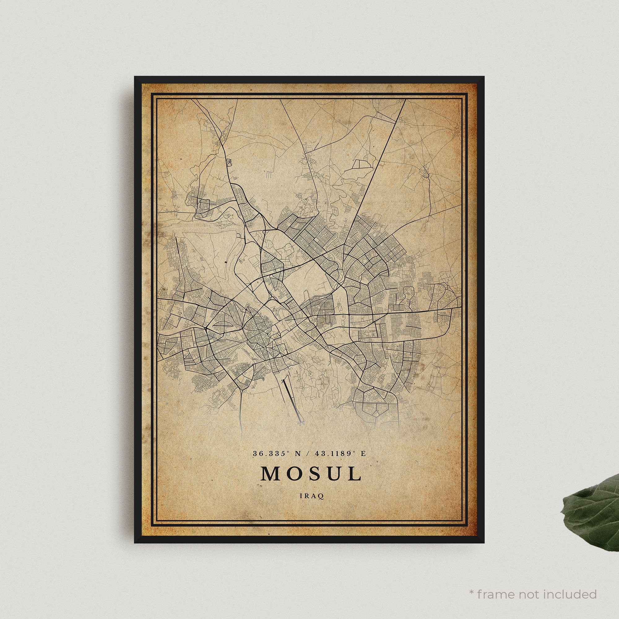 Mosul Vintage Map Print Mosul Retro Map Poster Antique Style | Etsy