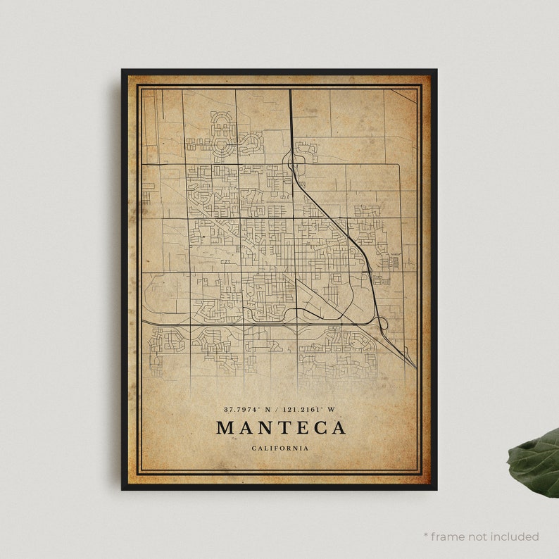 Manteca Vintage Map Print Manteca Retro Map Poster Antique - Etsy