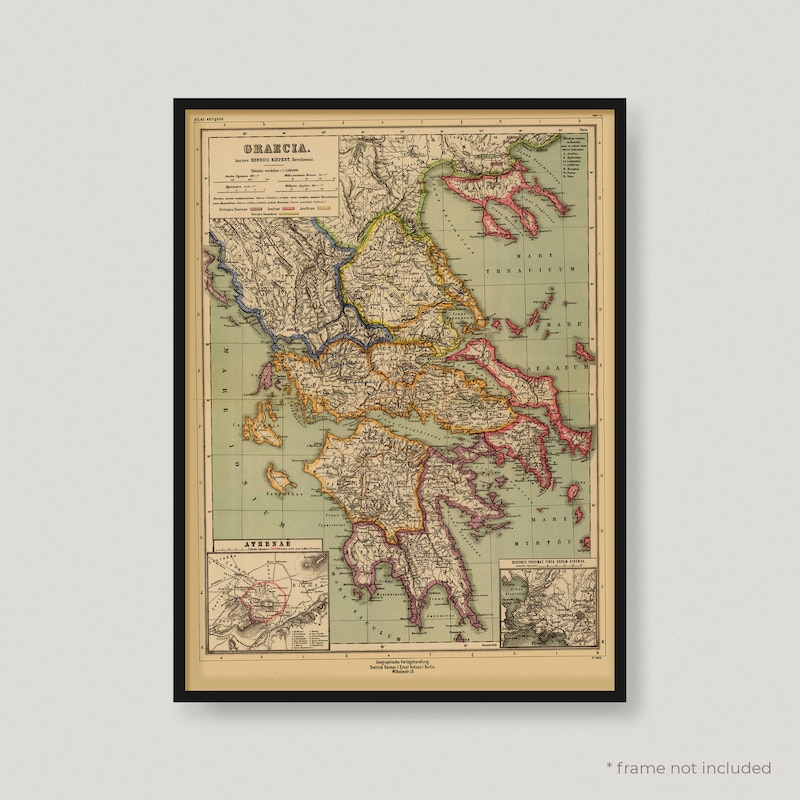 Vintage Greece Ancient Map - Etsy