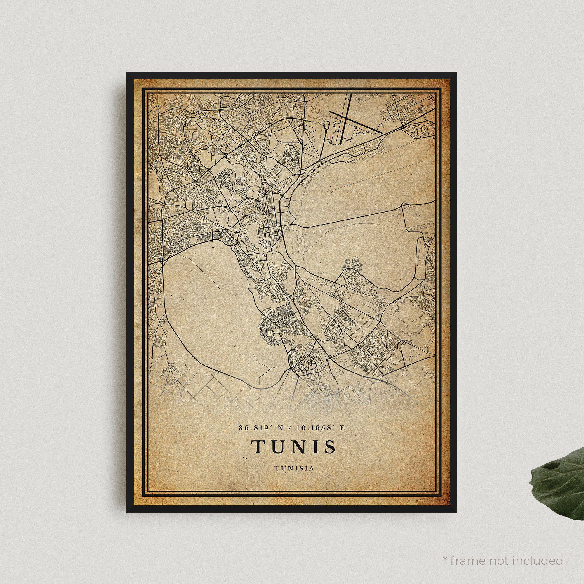 Tunis Vintage Map Print Tunis Retro Map Poster Antique Style - Etsy