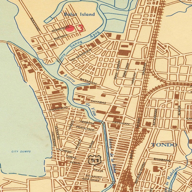 1945 Map of Manila Antique Map of Manila Old Historical Map - Etsy Canada