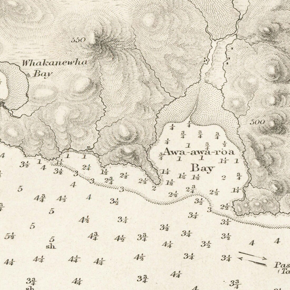 1896 Admiralty Chart Entrances to Auckland Harbor, Antique Map of ...