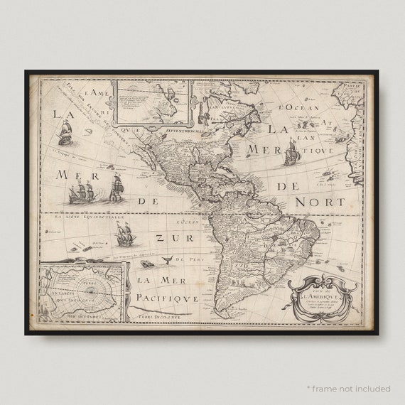 1646 Map of USA Antique Map of USA Old Map Vintage USA Map - Etsy