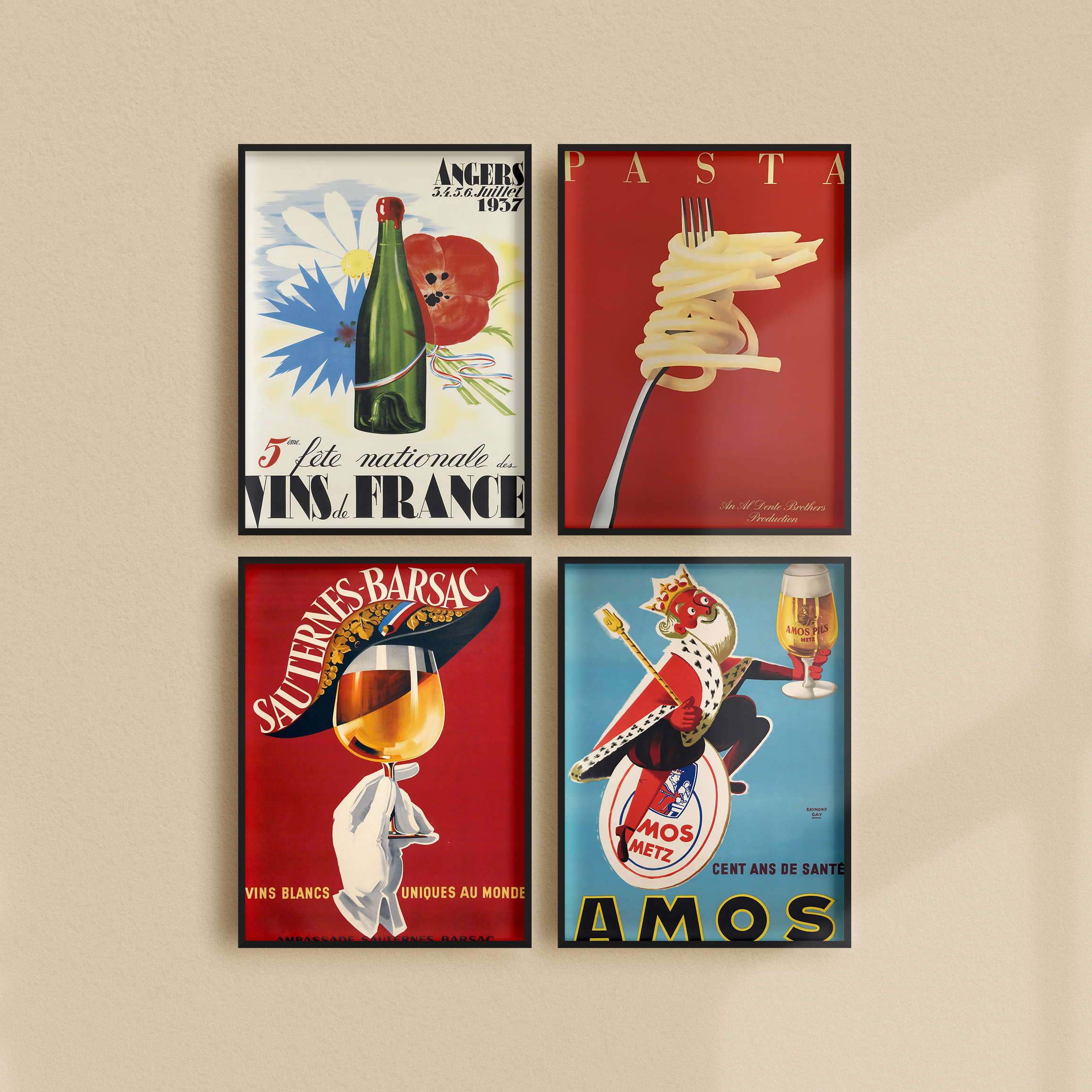 Set of 4 Vintage Food Posters Set of 4 Vintage Drinks - Etsy