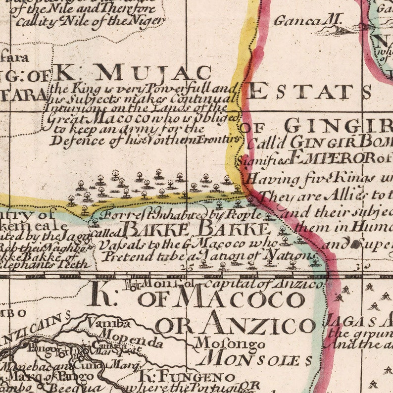 1711 Africa, 18th Century Antique Map of Africa, Old Map of Africa ...