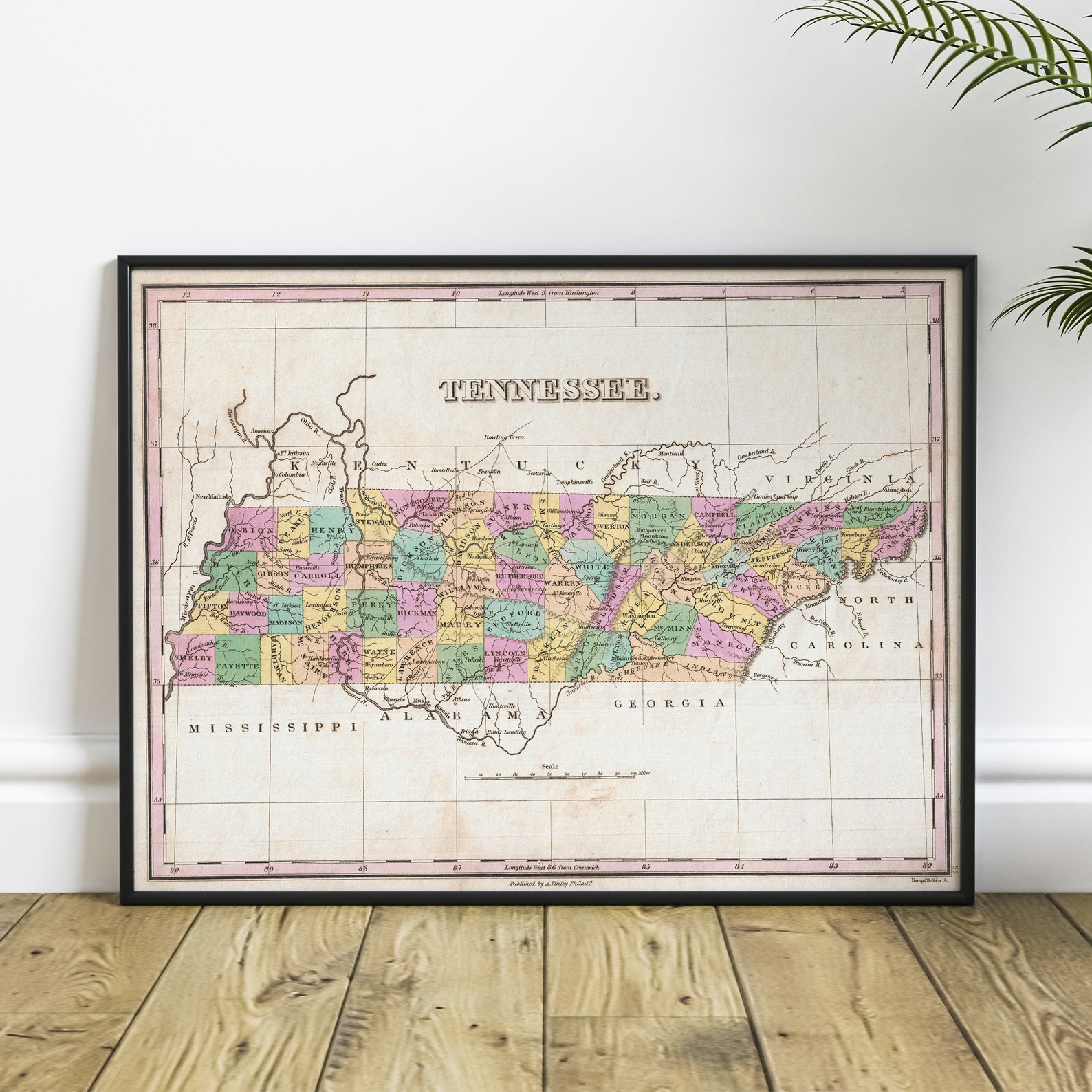 1827 Map of Tennessee Historical Map of Tennessee Antique - Etsy