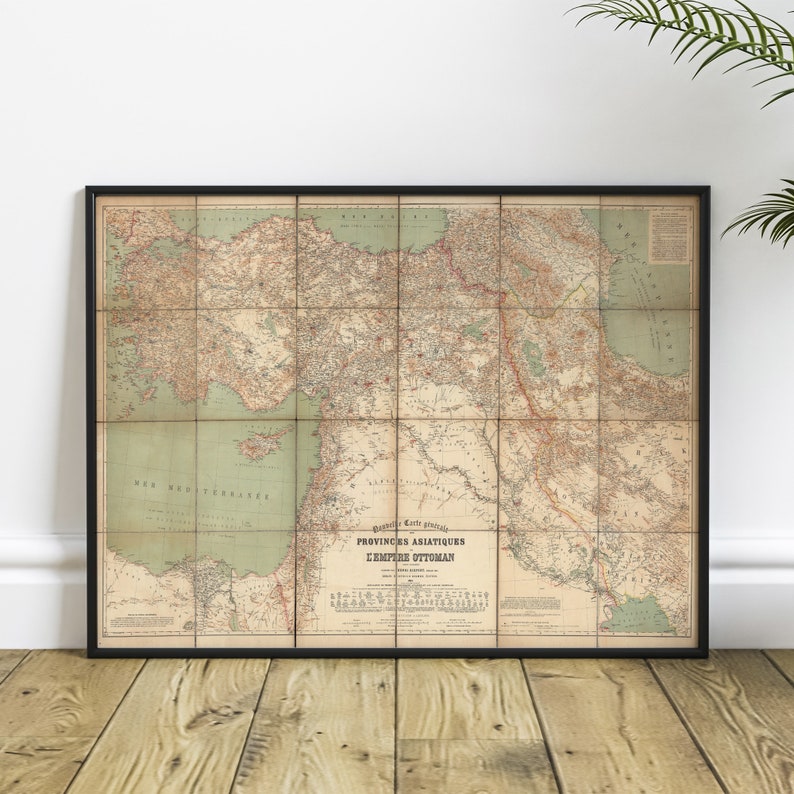 1917 Kaart van Aziatische Provincies van het Ottomaanse Rijk - Etsy België
