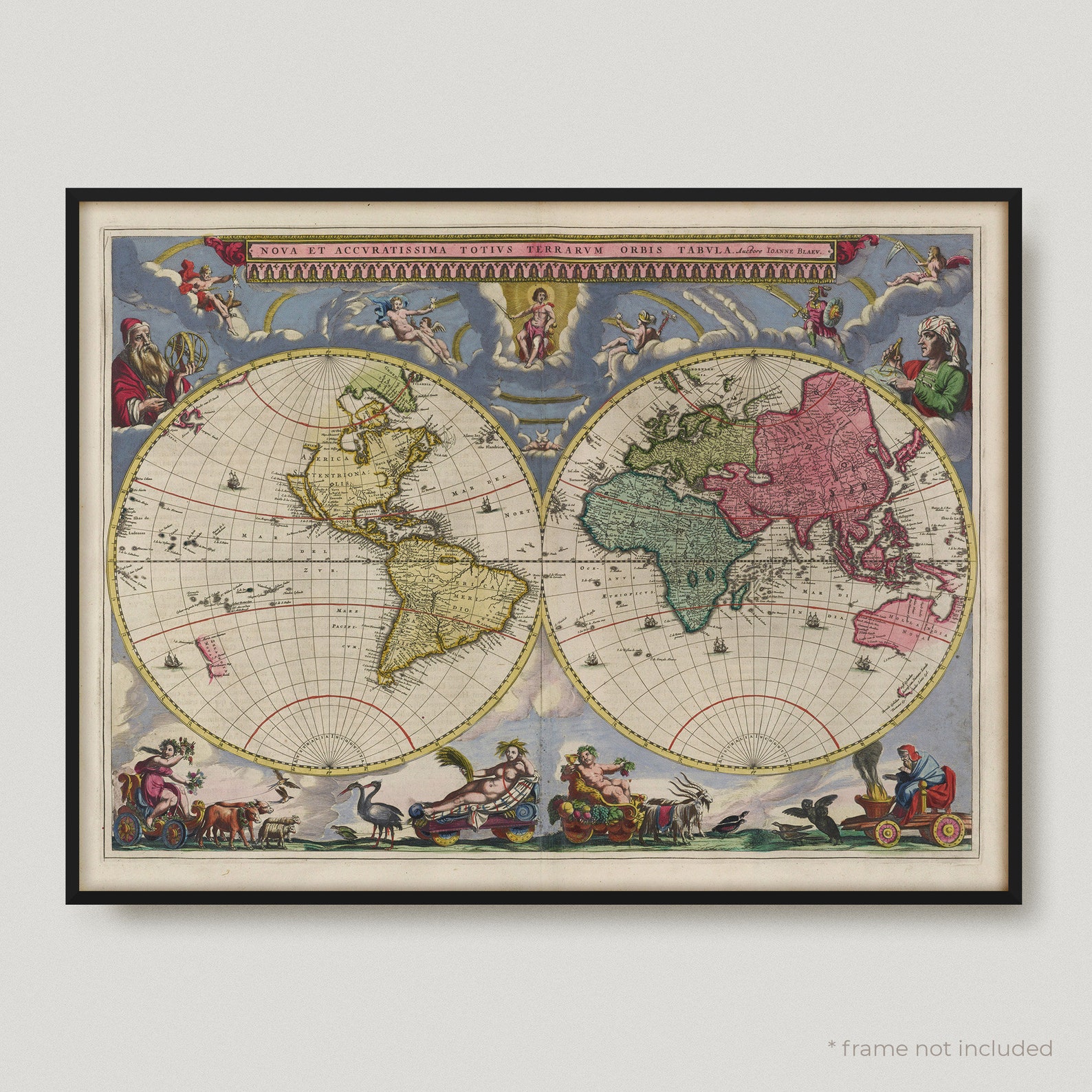 1665 Map of the World 17th Century Antique Map of the World - Etsy