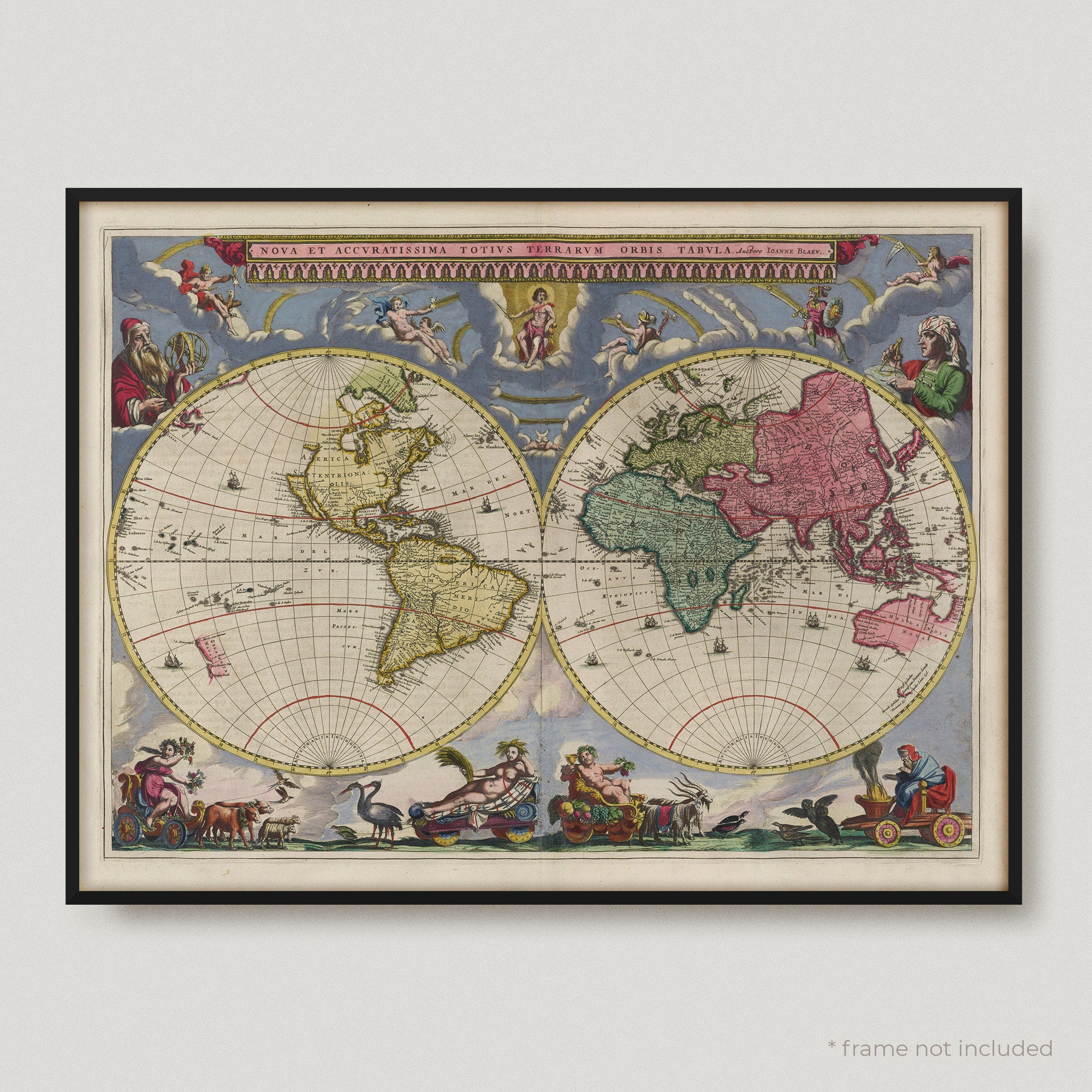 1665 Map of the World 17th Century Antique Map of the World - Etsy