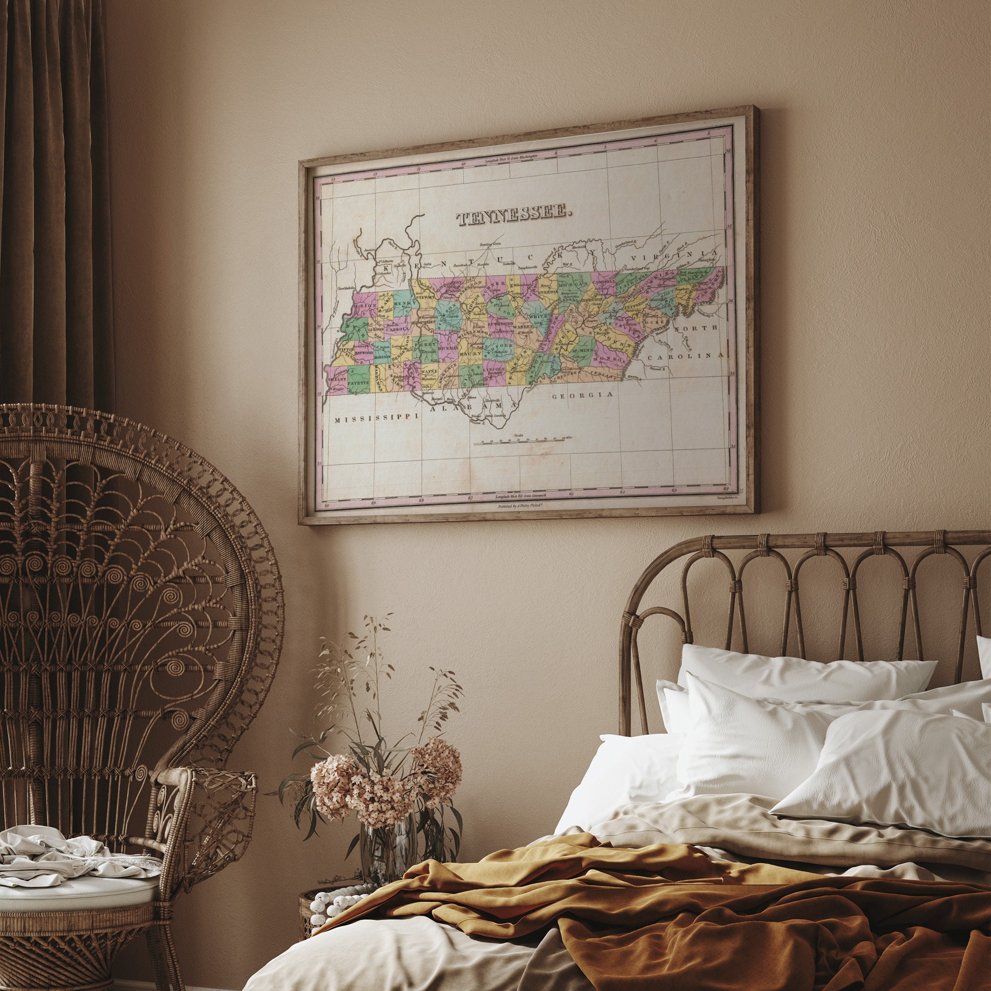 1827 Map of Tennessee Historical Map of Tennessee Antique - Etsy