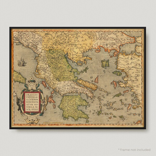 Old Map of Greece - Etsy