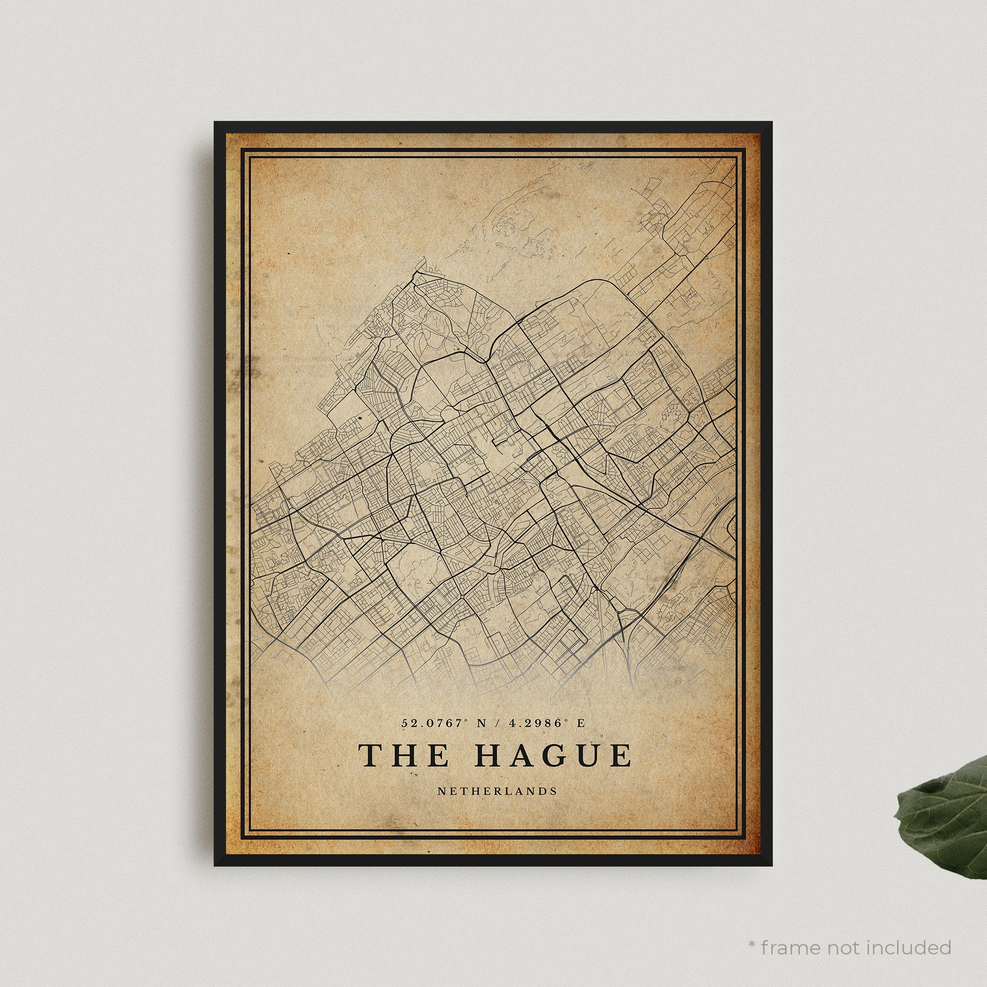 The Hague Vintage Map Print the Hague Retro Map Poster - Etsy