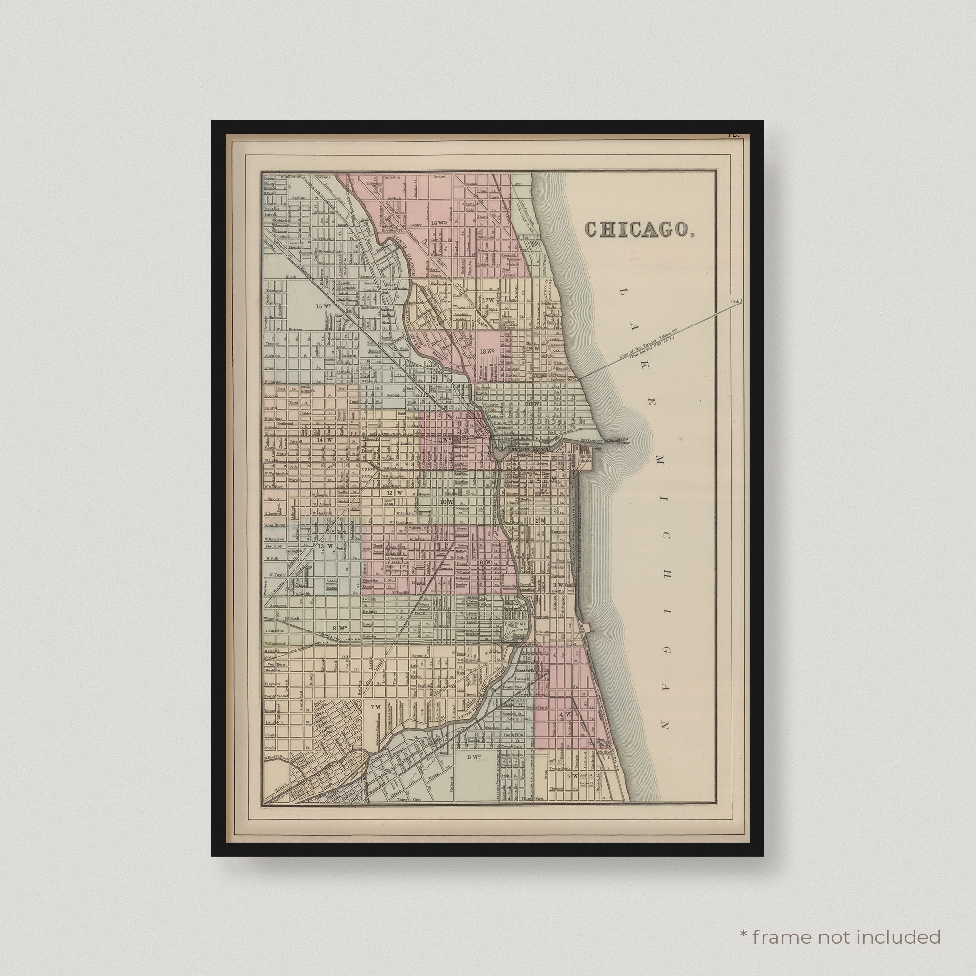 1885 Mitchell Map of Chicago Antique Map of Chicago Old - Etsy