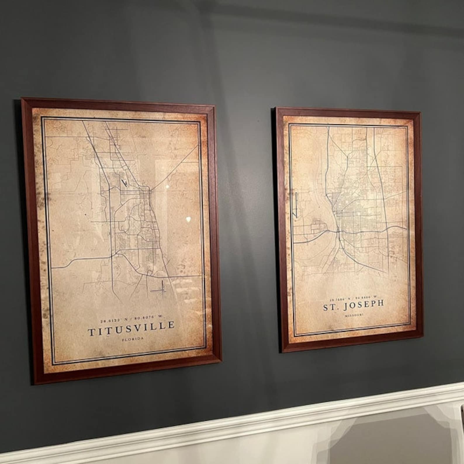 Custom Vintage Map Print, Personalized Retro Map Poster, Antique Style ...