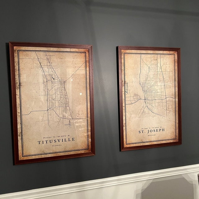 Custom Vintage Map Print Personalized Retro Map Poster - Etsy