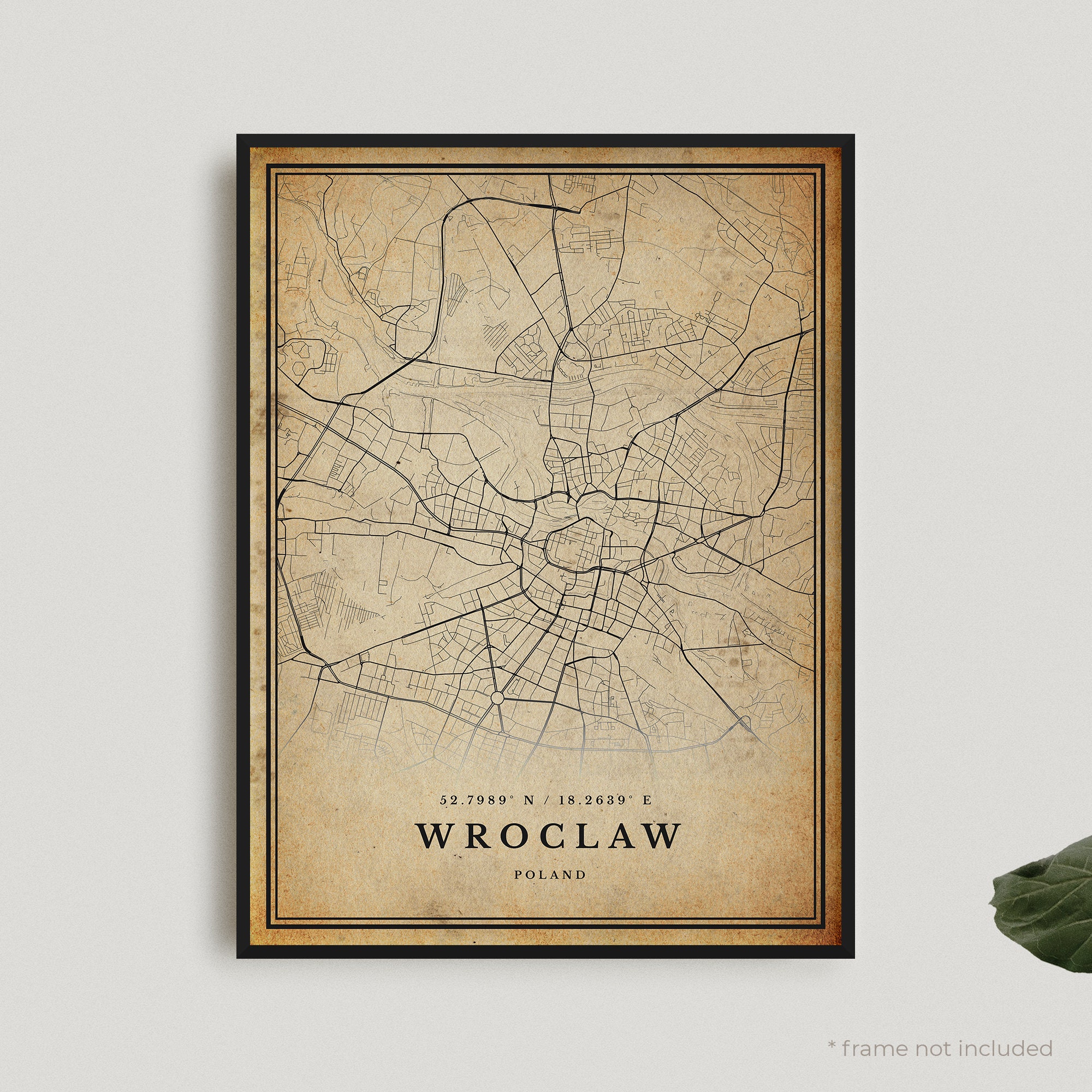 Wroclaw Vintage Map Print Wroclaw Retro Map Poster Antique | Etsy