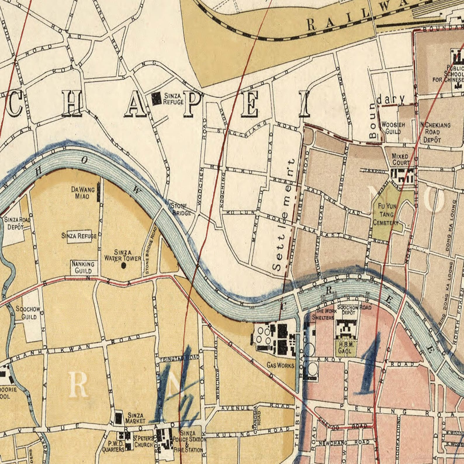 1918 Map of Shanghai Antique Map of Shanghai Old Historical - Etsy