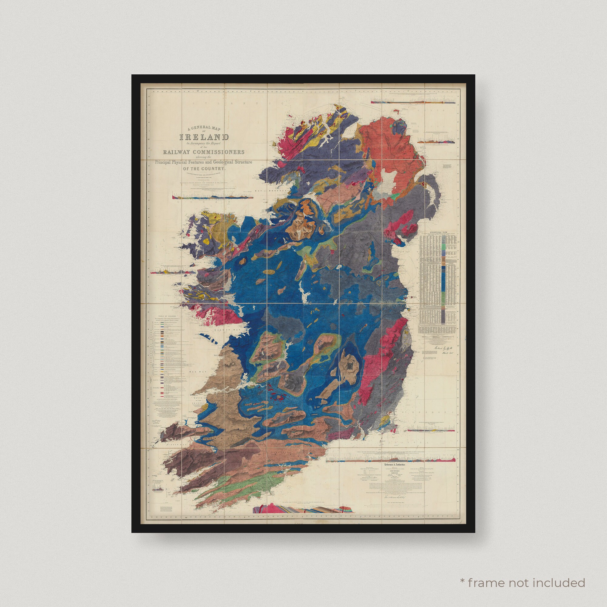1855 General Map of Ireland Ireland Railway Vintage Map - Etsy