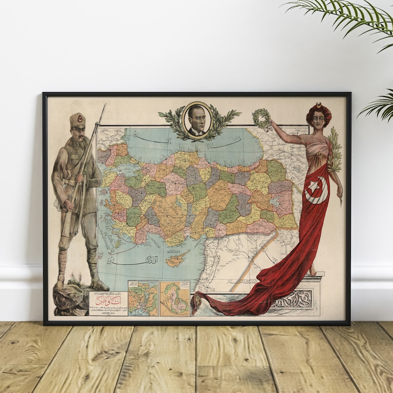 1927 Map of Turkey Antique Map of Turkey Old Map of Turkey - Etsy