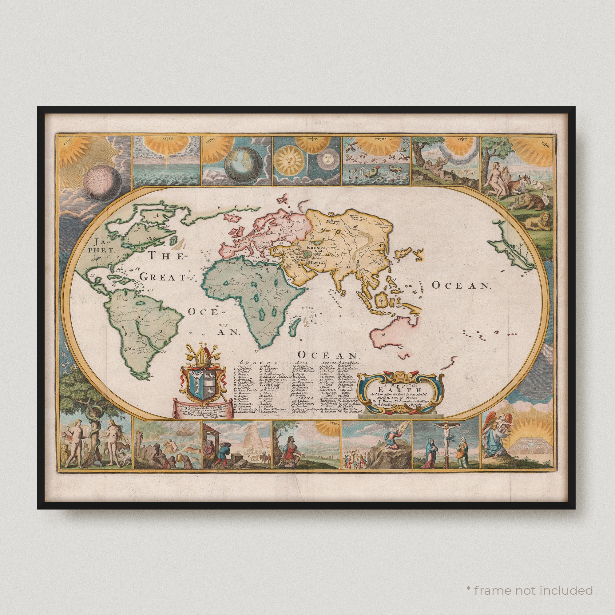 1681 Map of the Earth 17th Century Antique Map of the World - Etsy