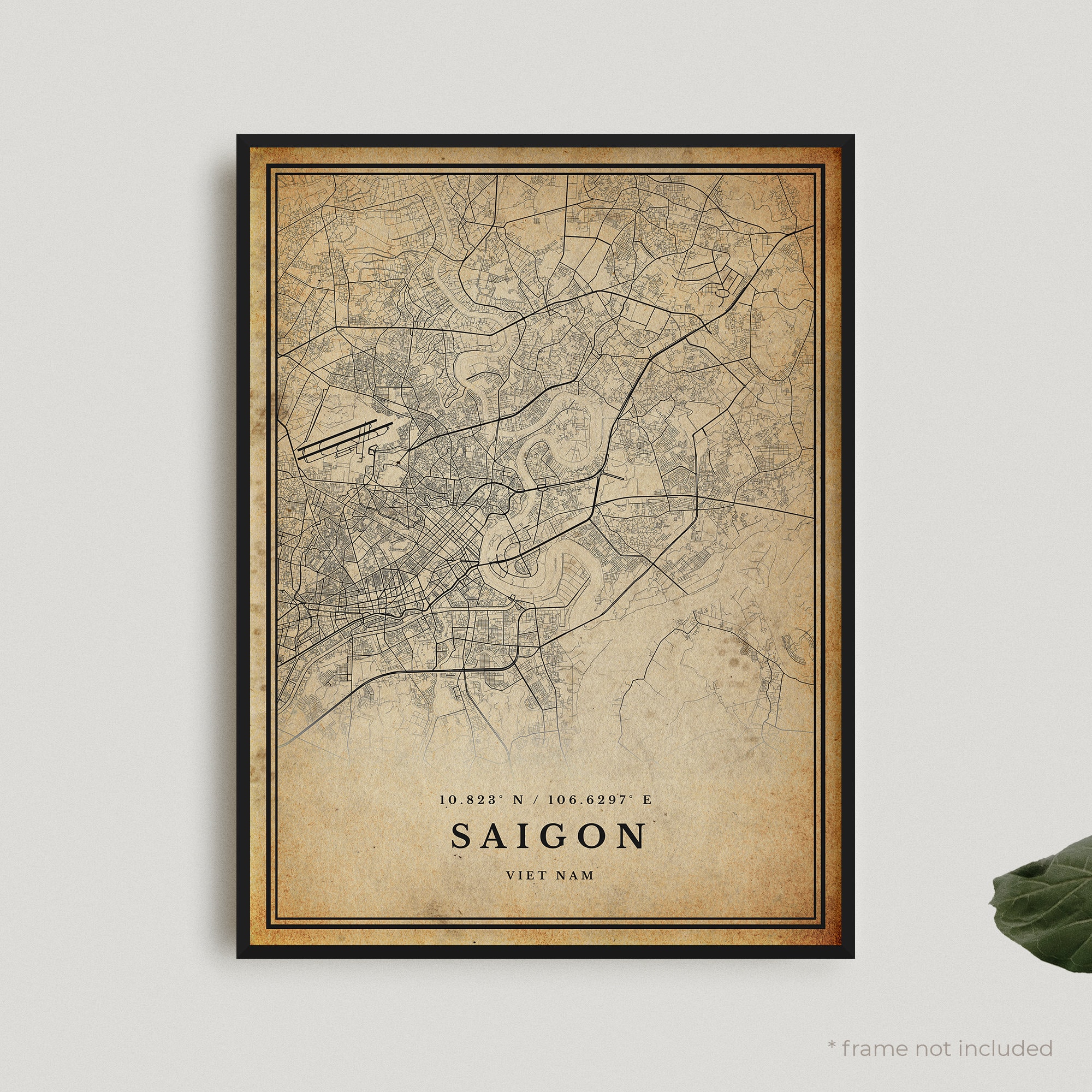 Saigon Vintage Map Print Saigon Retro Map Poster Antique | Etsy