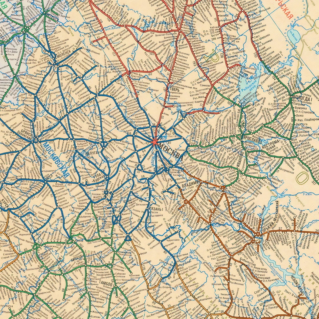 1991 Soviet Union Map of the Railways Antique Map of Soviet - Etsy
