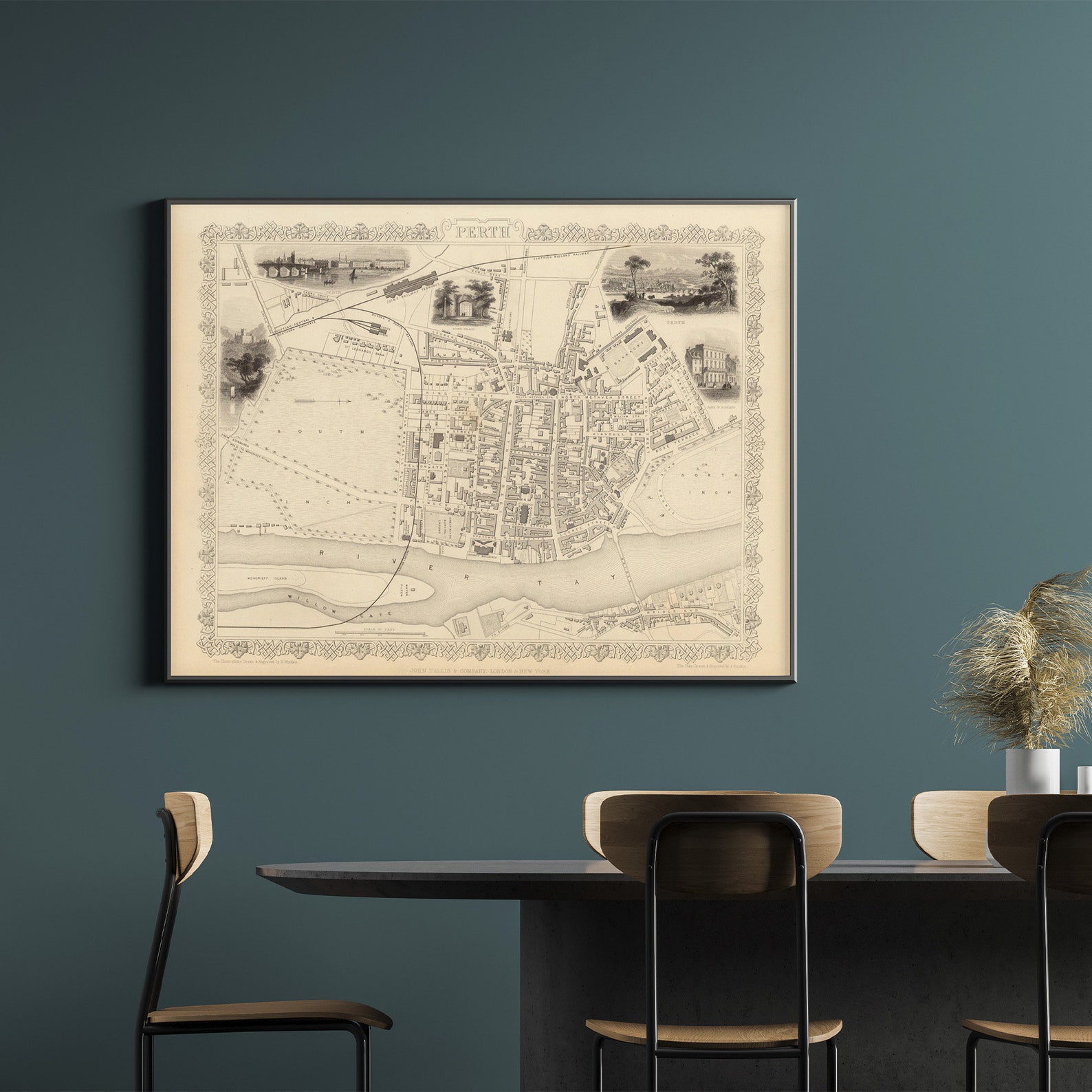 1851 Perth, Antique Map of Perth, Old Historical Map of Perth, Perth ...