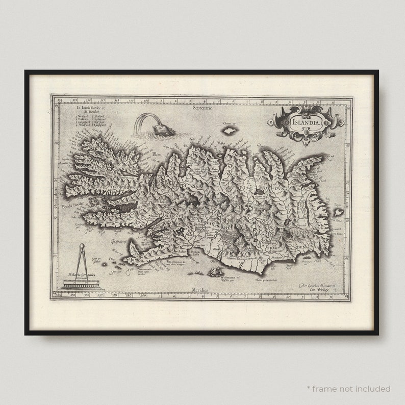 1607 Map of Iceland Antique Map of Iceland Old Map of - Etsy