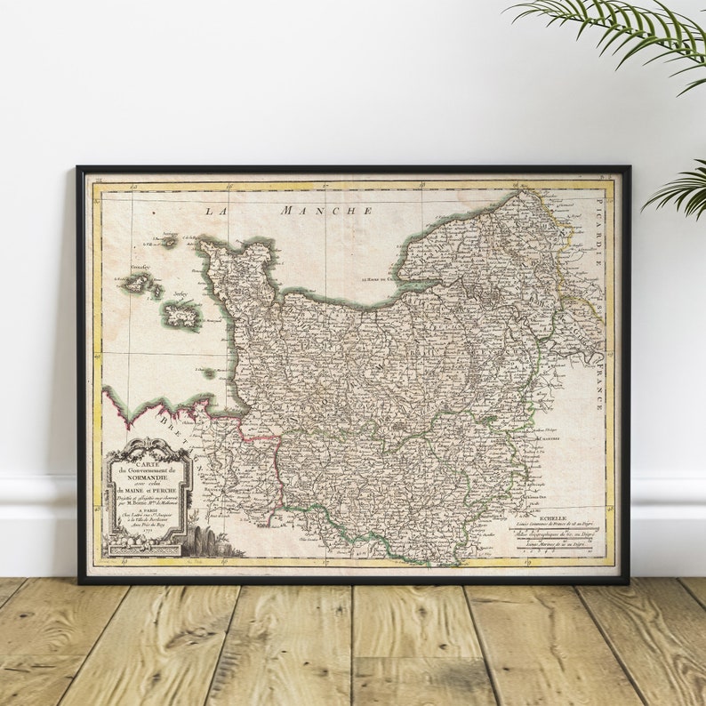 1771 Bonne Map of Normandy France Antique Map of Normandy - Etsy