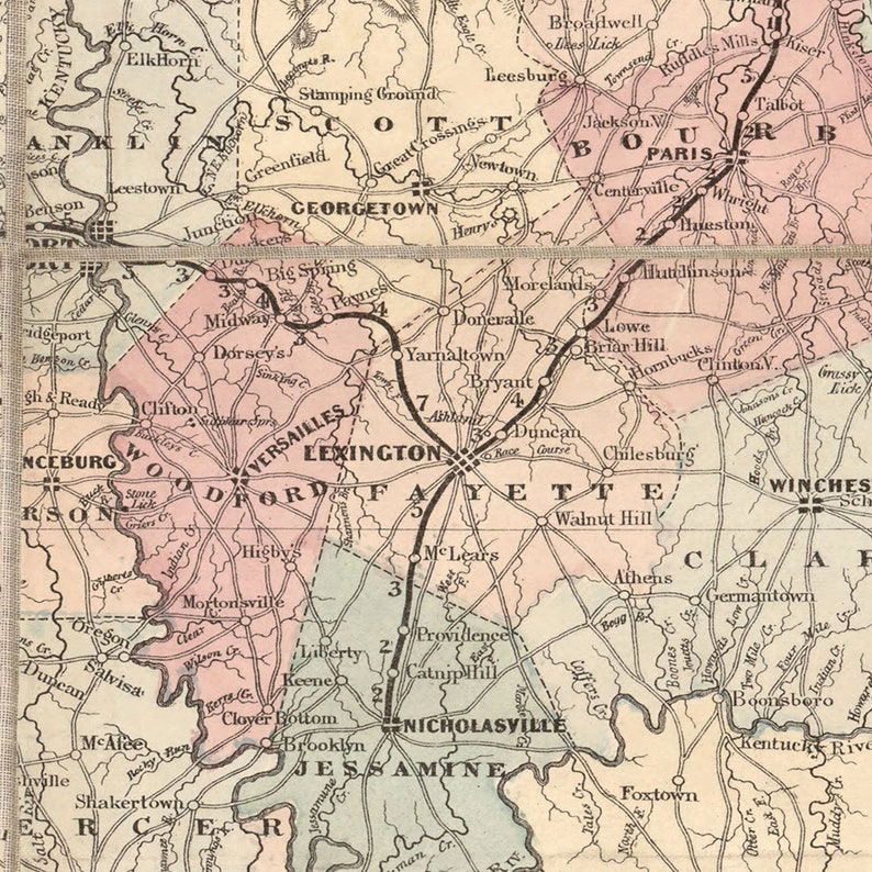 Rail Road Map of Kentucky Historical Map of Kentucky Antique - Etsy