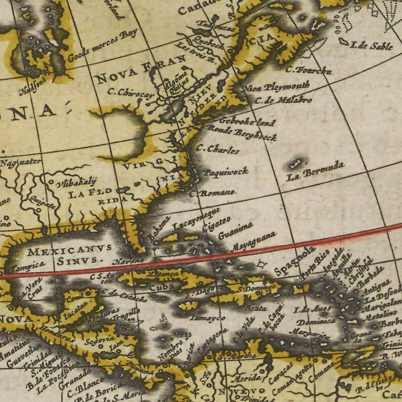 1665 Map of the World 17th Century Antique Map of the World - Etsy