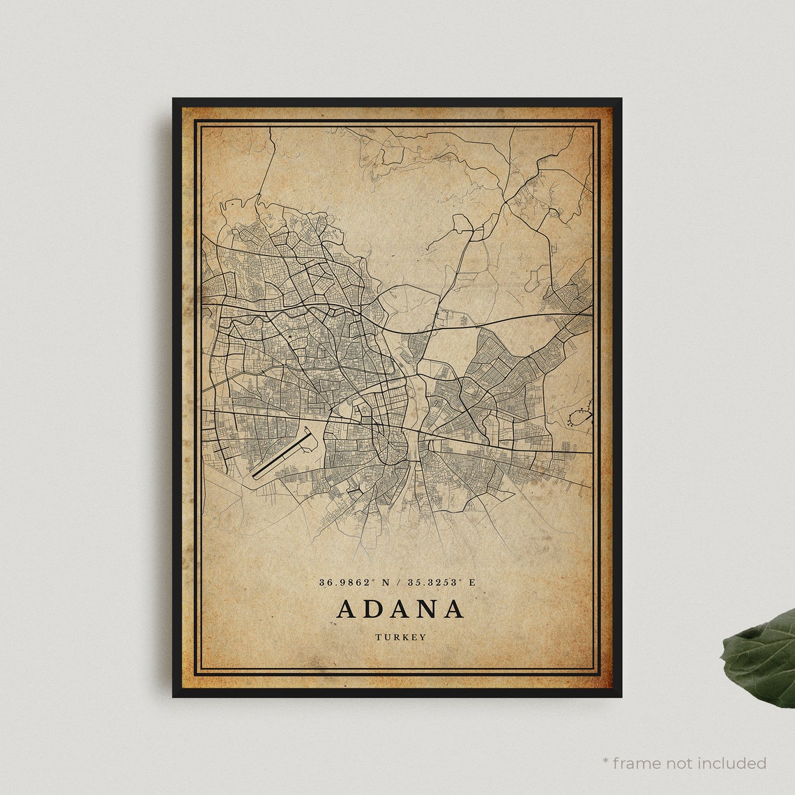 Adana Vintage Map Print Adana Retro Map Poster Antique Style - Etsy