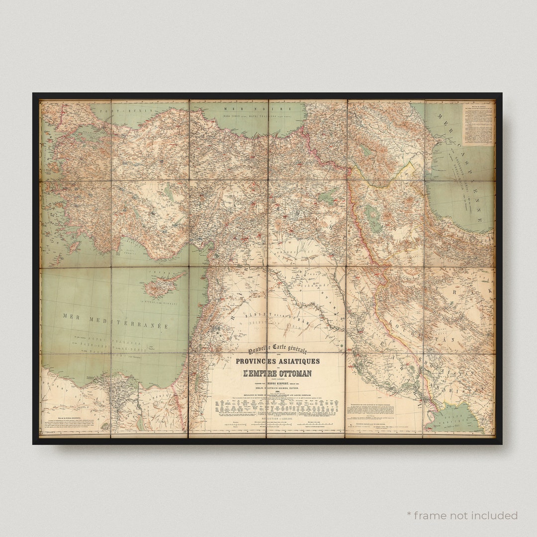 1917 Map of Asian Provinces of the Ottoman Empire, Antique Map of ...