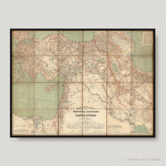 1917 Kaart van Aziatische Provincies van het Ottomaanse Rijk - Etsy België