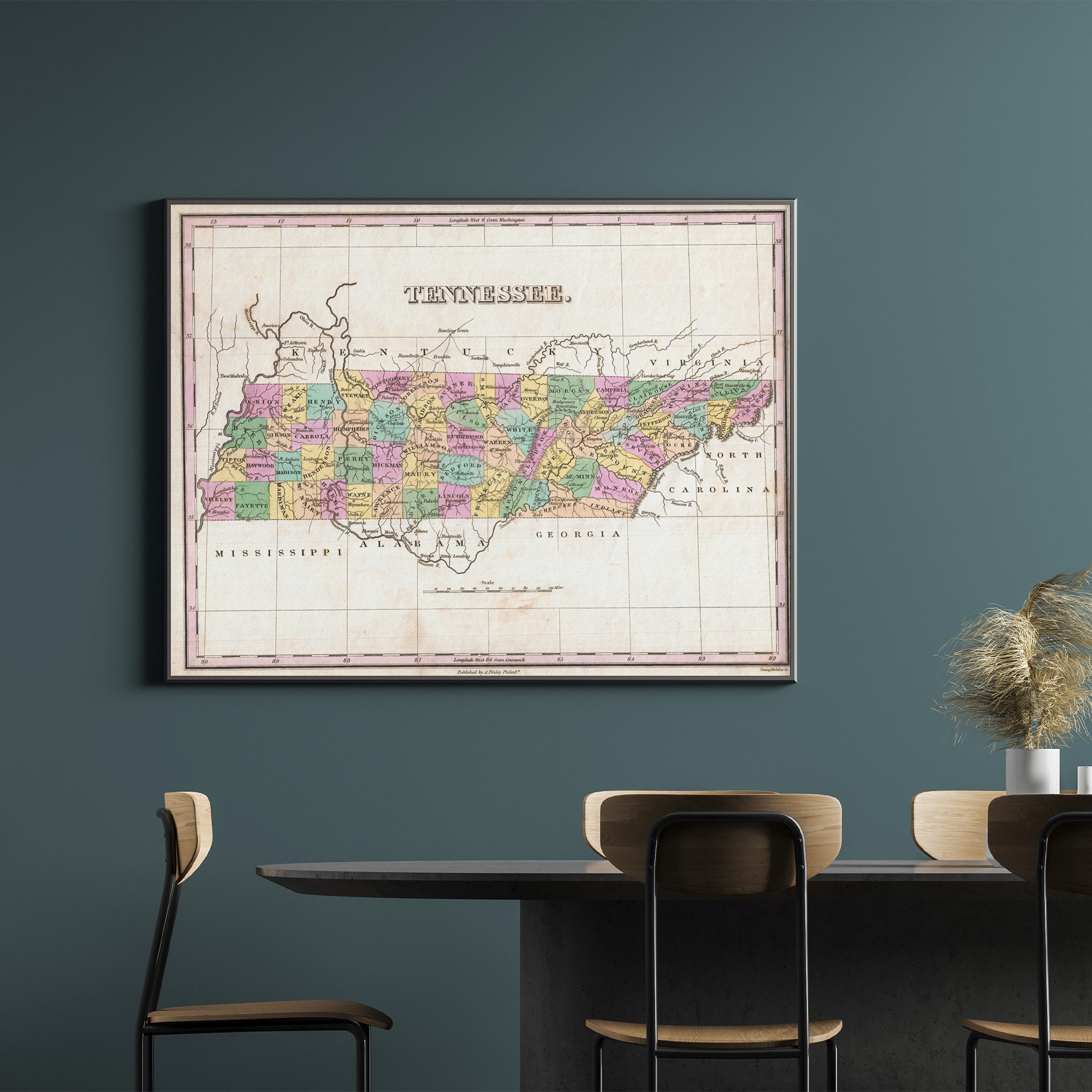 1827 Map of Tennessee Historical Map of Tennessee Antique - Etsy