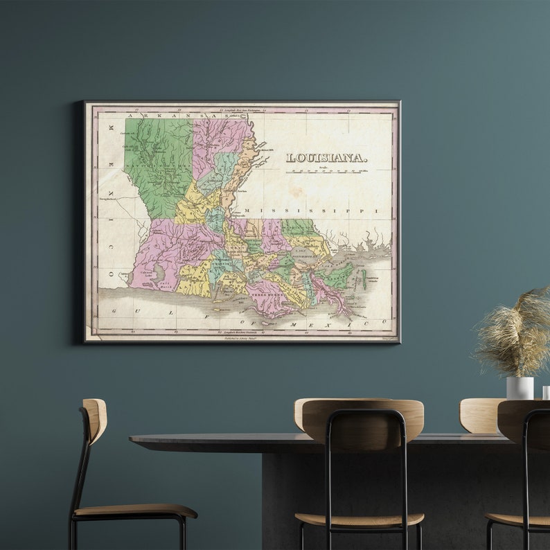 1827 Map of Louisiana Historical Map of Louisiana Antique - Etsy