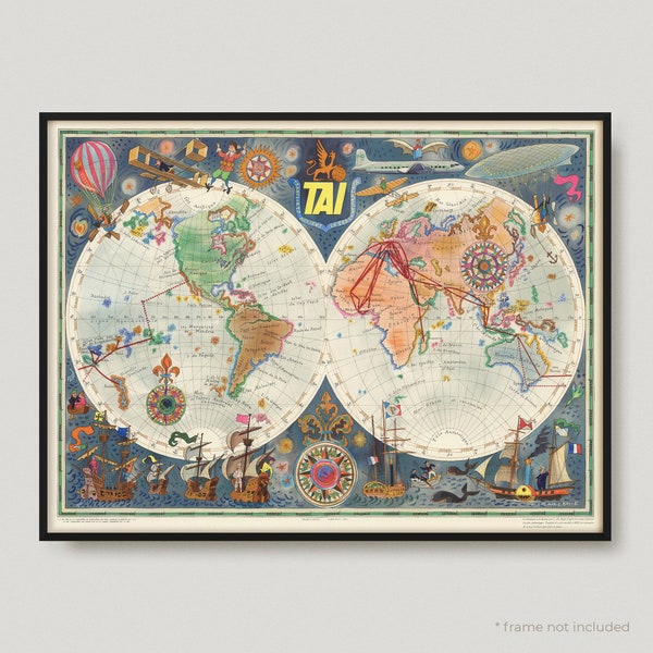 20th Century World Map - Etsy