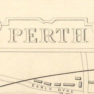 1851 Perth, Antique Map of Perth, Old Historical Map of Perth, Perth ...