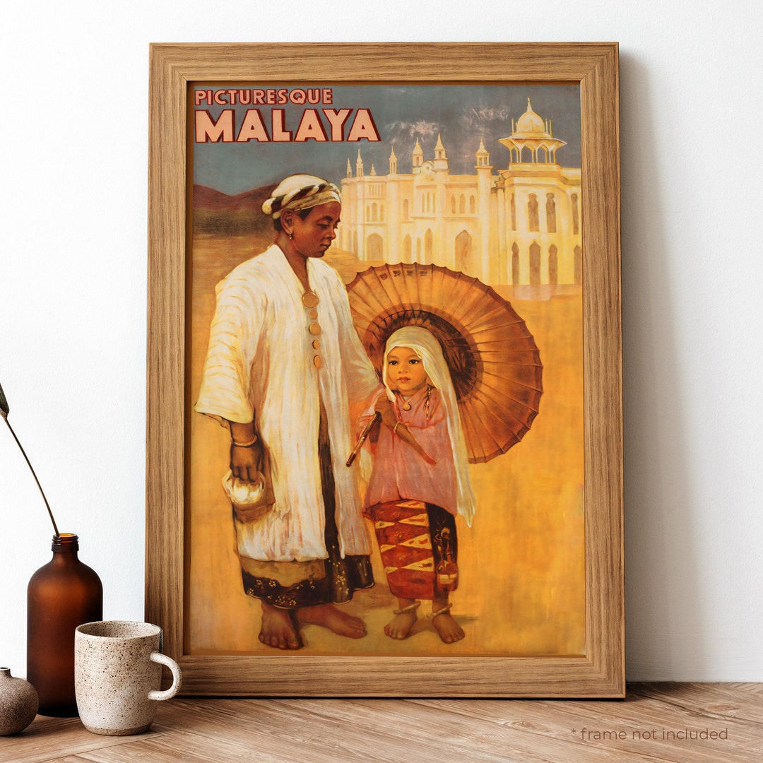 Malaya Vintage Poster, Malaya Retro Print, Vintage British Travel ...