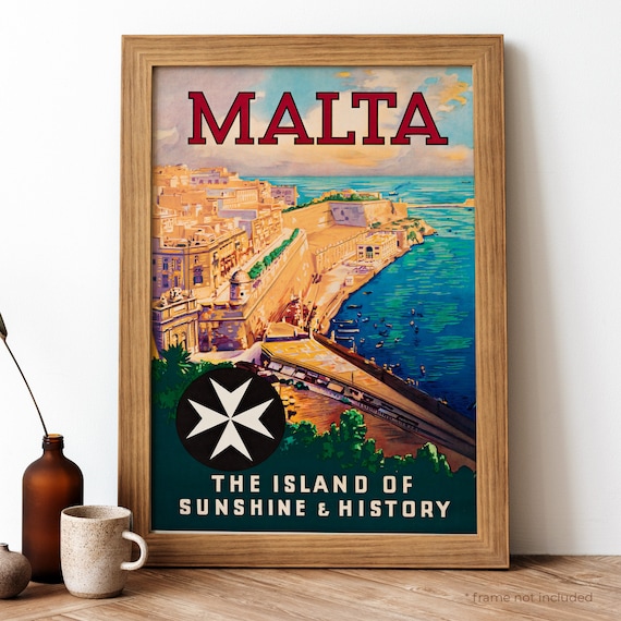Malta Vintage Poster Malta Retro Print Vintage Maltese | Etsy