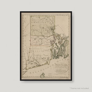 Rhode Island, Historical Map of Rhode Island, Antique Map of Rhode ...