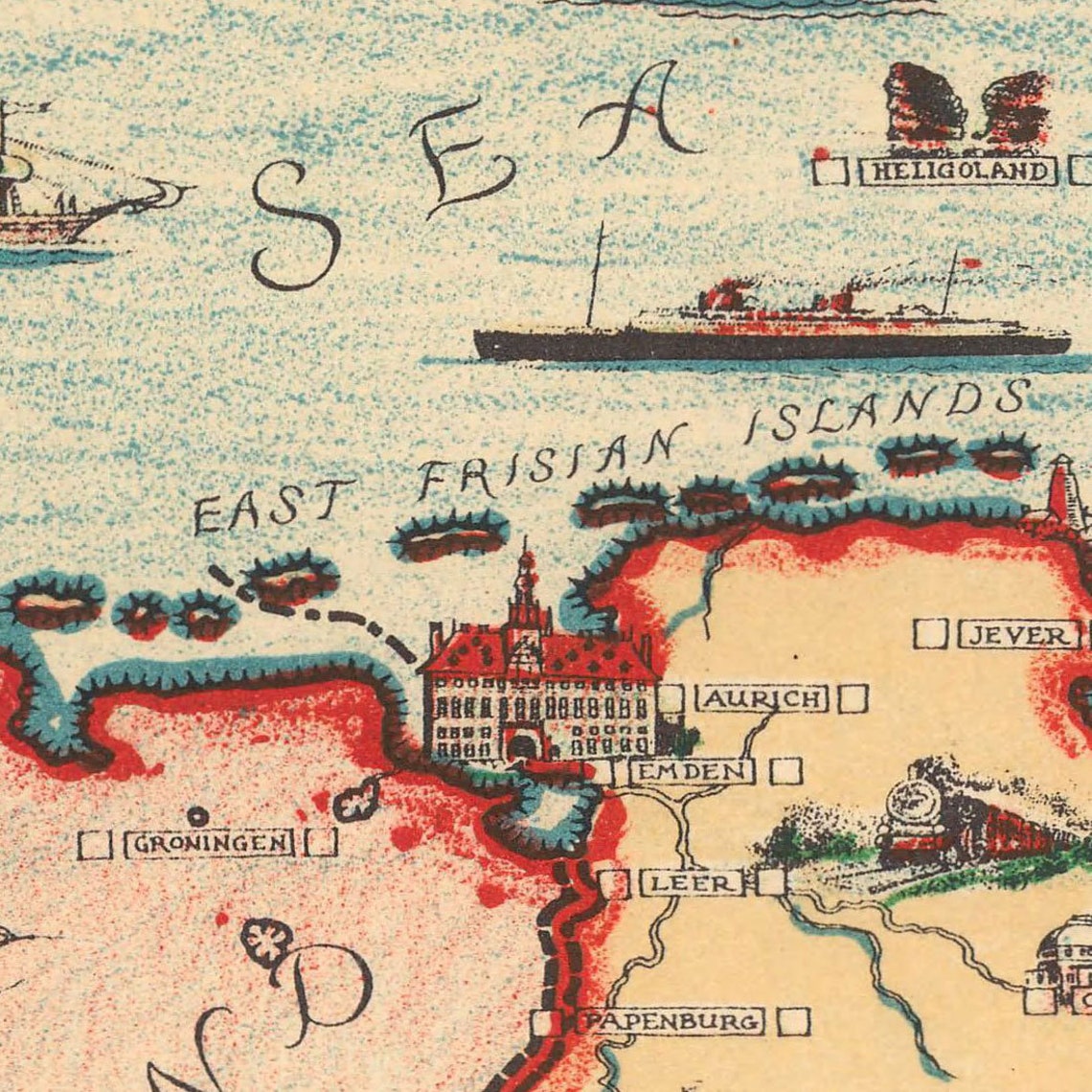 1935 Pictorial Map of Germany Antique Map of Germany Old Map | Etsy