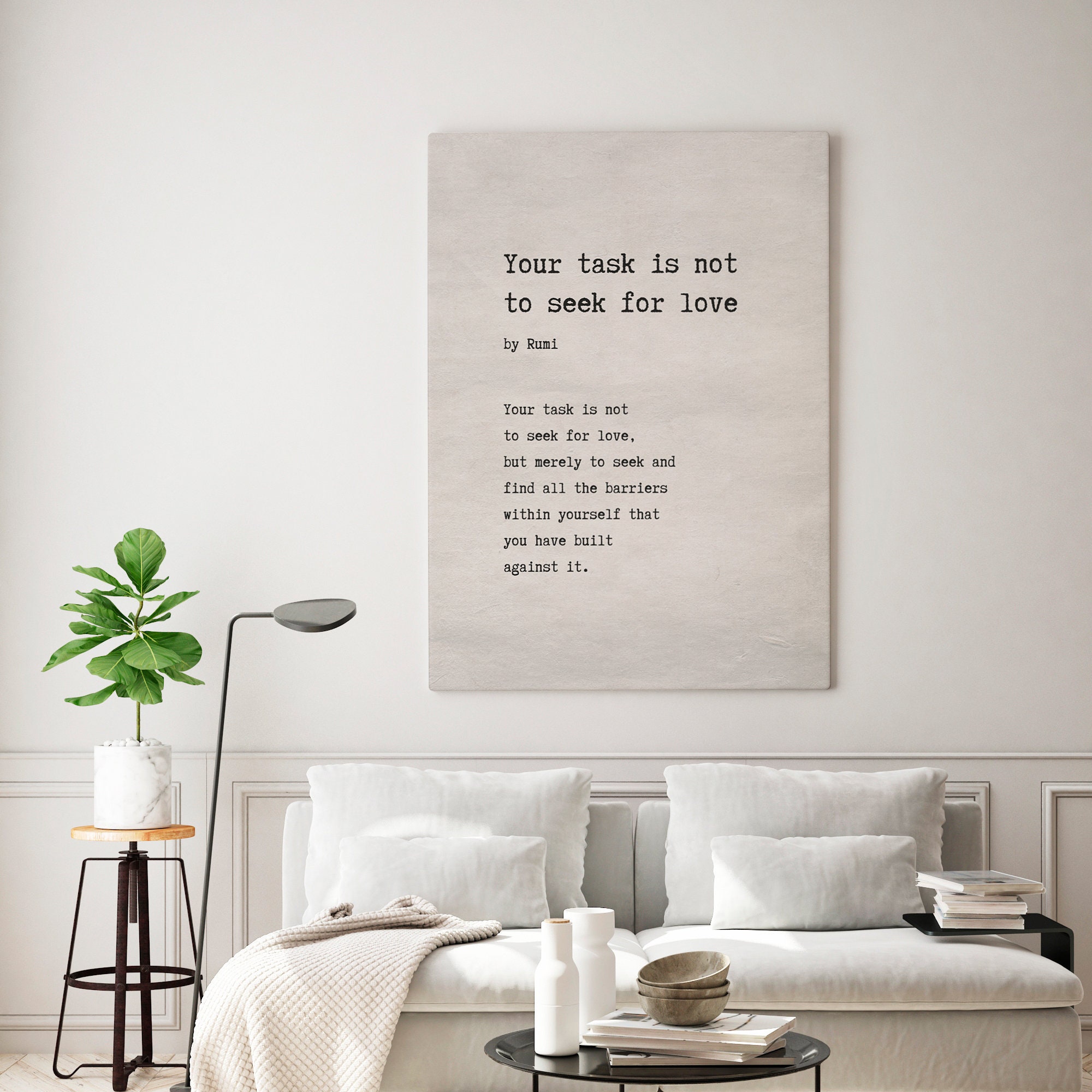Your Task is Not to Seek by Rumi Poem Print - Vintage Canvas Print ...