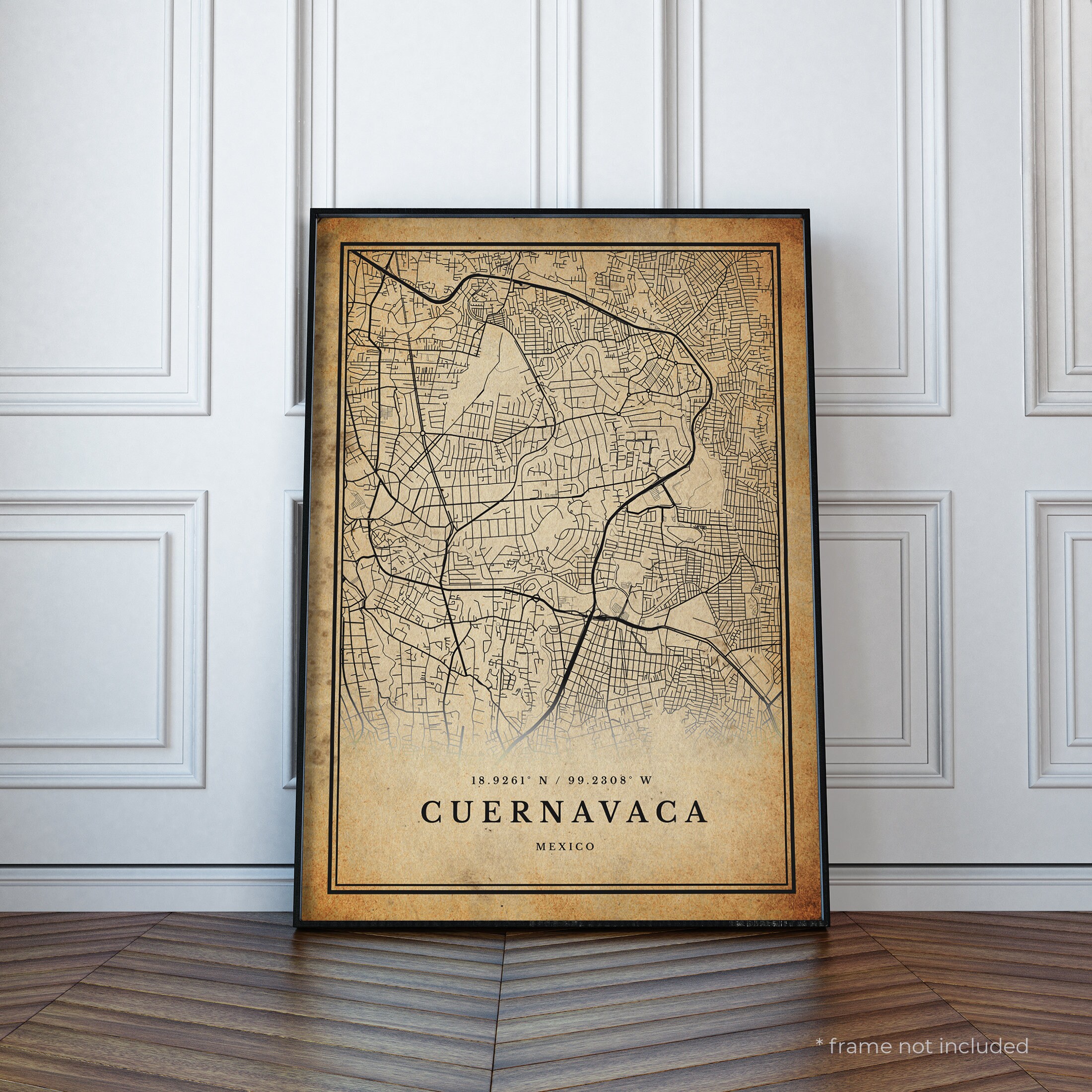 Cuernavaca Vintage mapa impresión Cuernavaca retro mapa | Etsy
